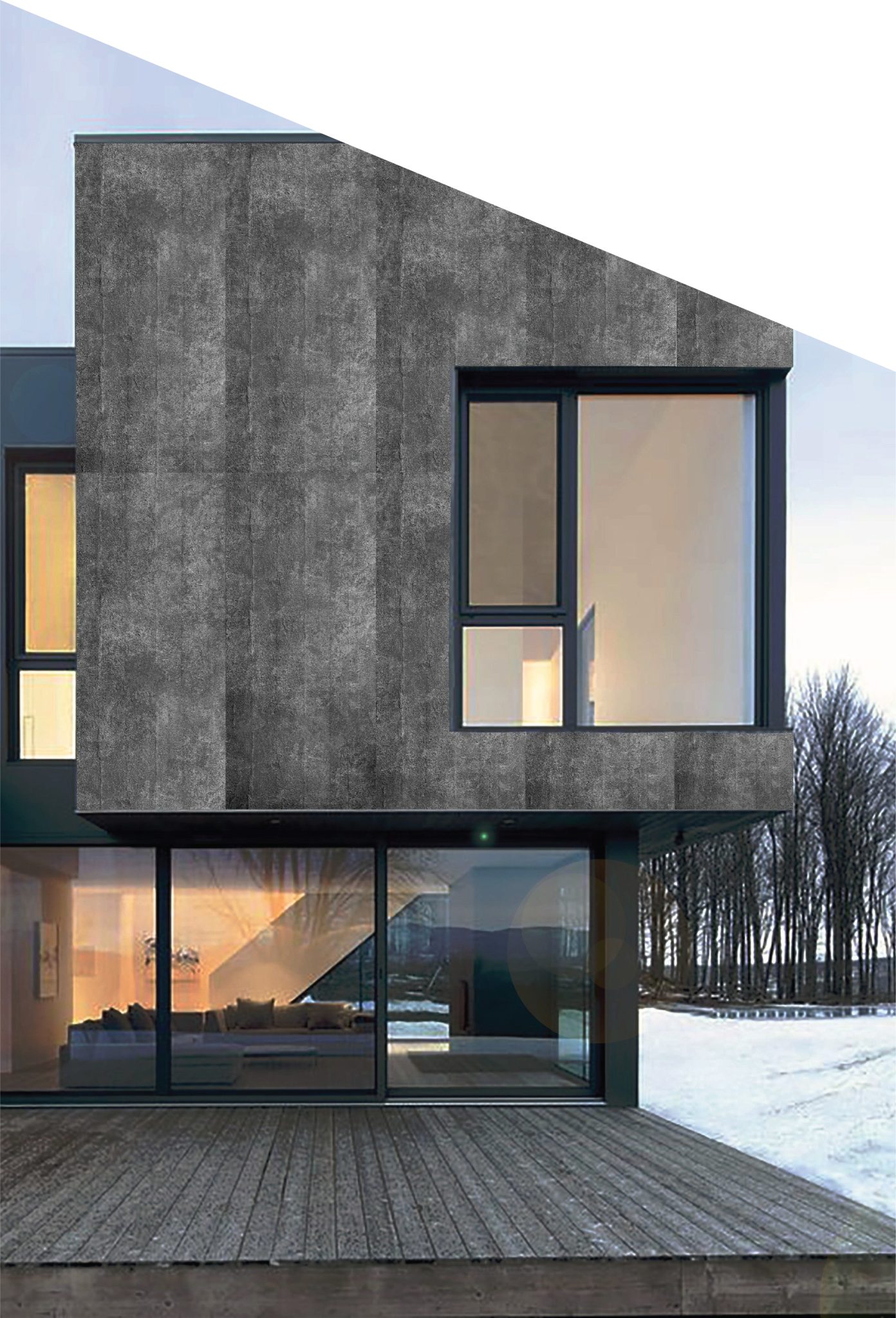 Variation – Concrete Pouring Slab & Spliced Wood – MCM Cladding